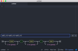 Atom おすすめパッケージ｜正規表現を可視化する（regex-railroad-diagram） | kitanote